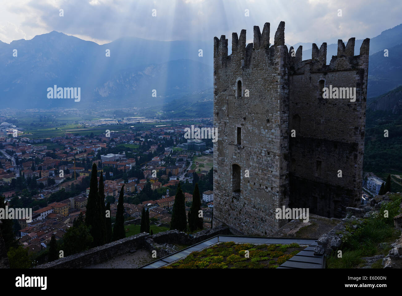 Castle and city of Arco, Lake Garda, Lago di Garda, Trentino, Italy ...