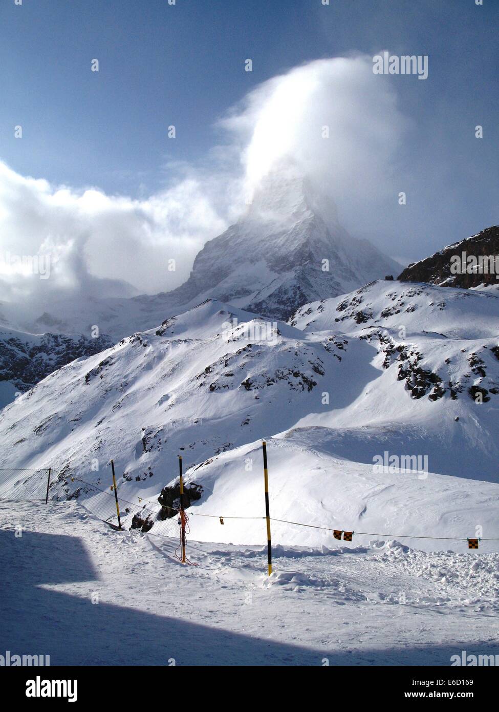 The majestic alpine Matterhorn mountain towering above Zermatt ... The majestic alpine Matterhorn mountain towering above Zermatt ...