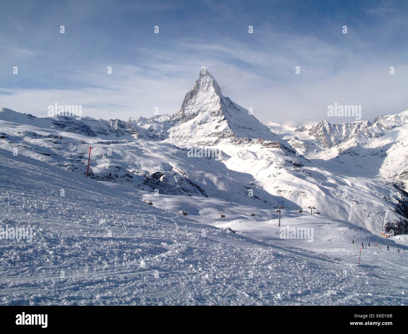 The majestic alpine Matterhorn mountain towering above Zermatt ... The majestic alpine Matterhorn mountain towering above Zermatt ...