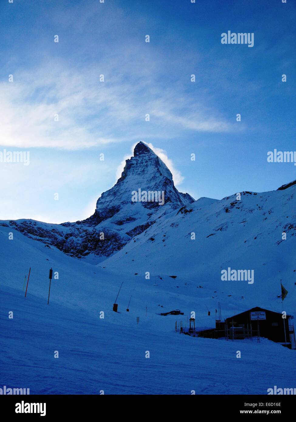 The majestic alpine Matterhorn mountain towering above Zermatt ... The majestic alpine Matterhorn mountain towering above Zermatt ...