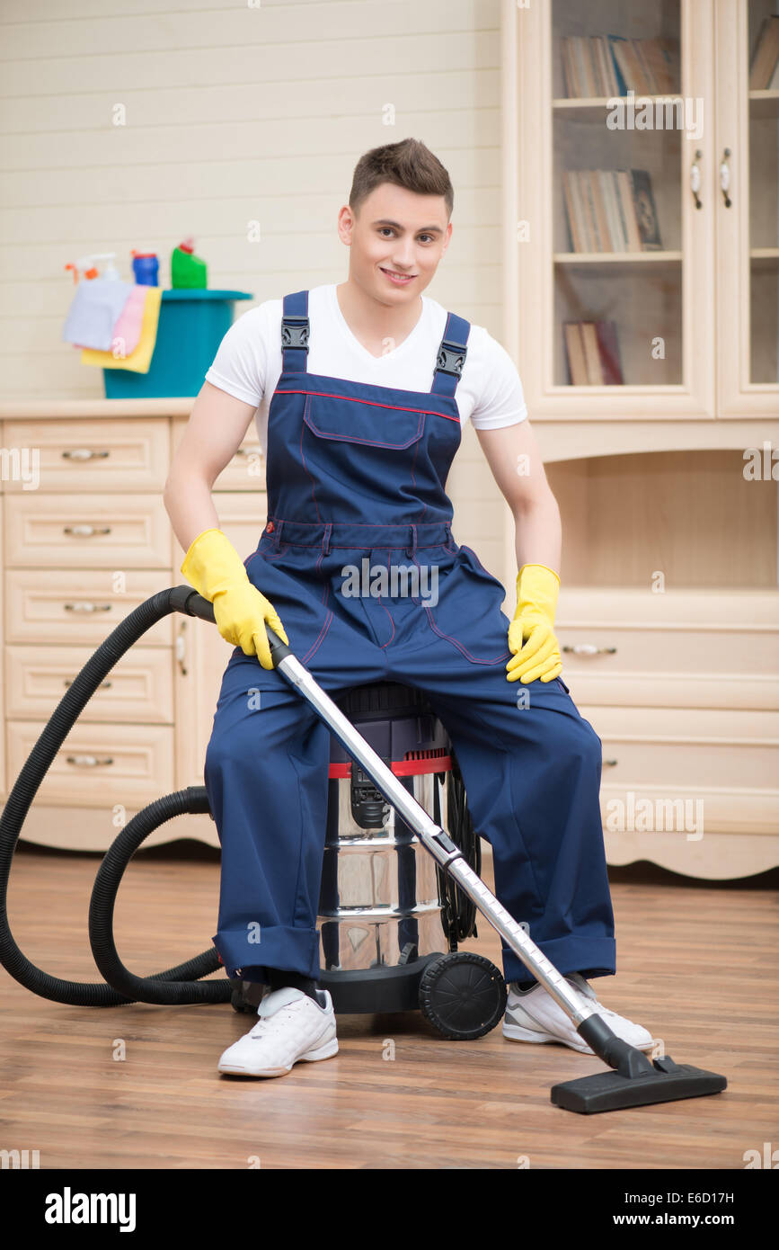 Janitor depriving you from dirt Stock Photo - Alamy