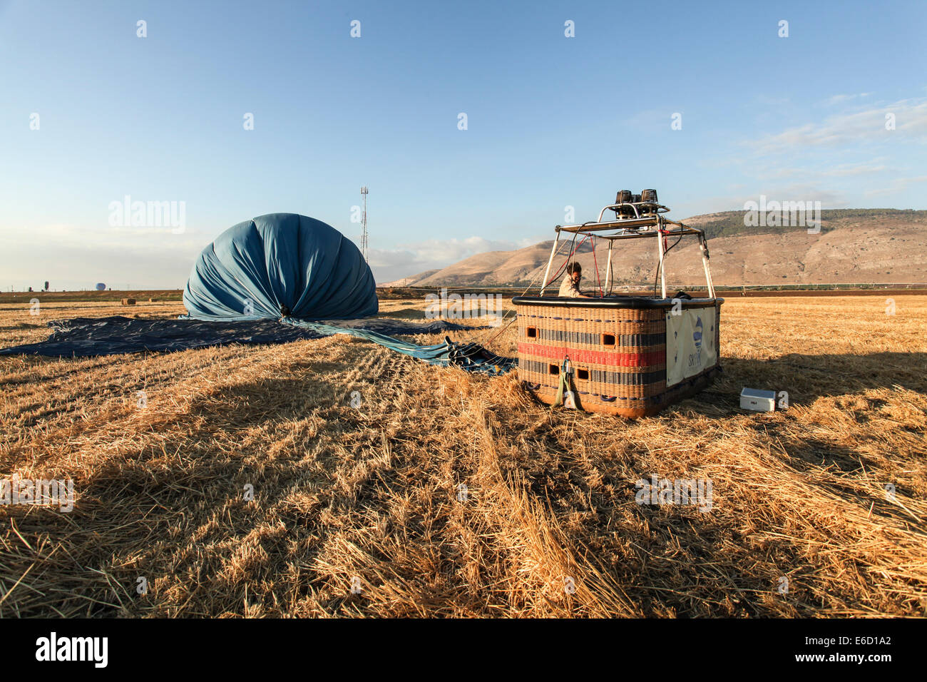 Hot air balloon being deflated. Photographed in the Jezreel Valley ...