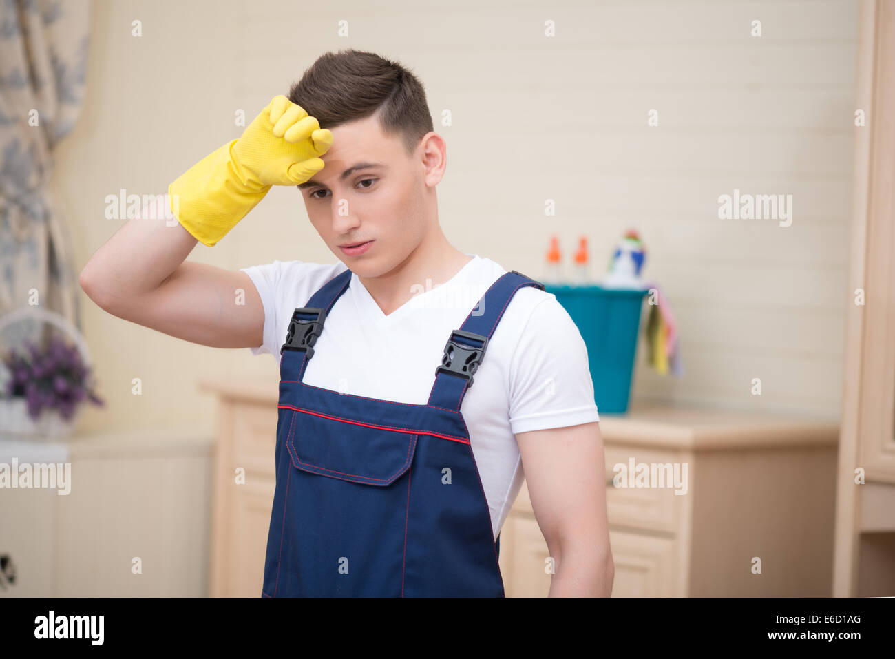 Janitor depriving you from dirt Stock Photo - Alamy