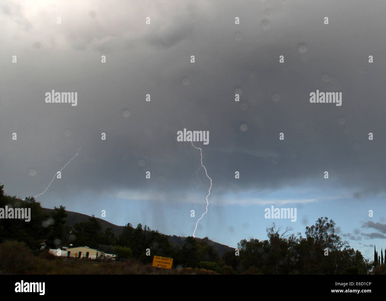 California, US. 20th Aug, 2014. Lightning strikes from monsoon storms ...
