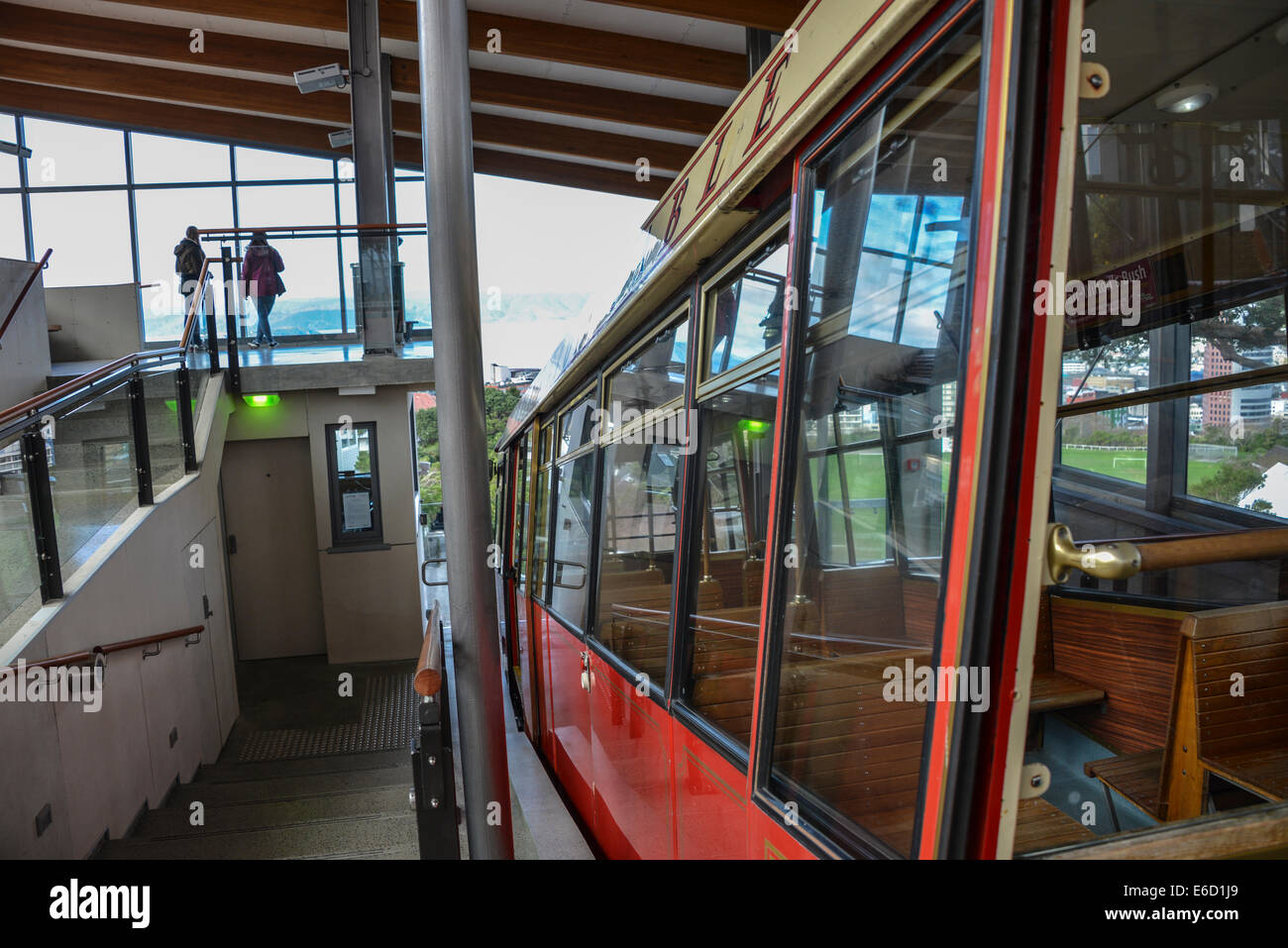 cable car wellington new zealand tram on tracks and buffer of cart with ...