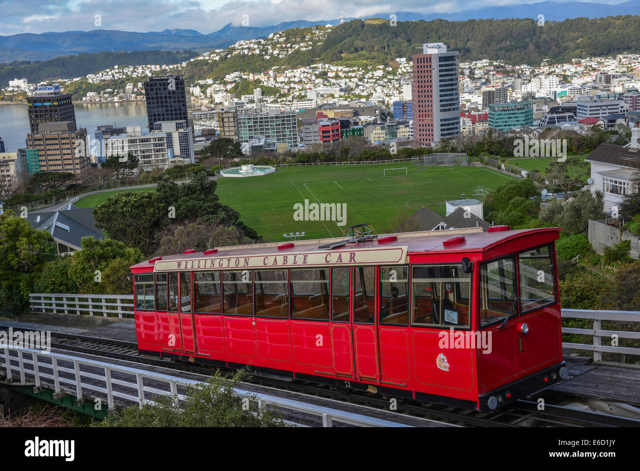 wellington cable car wellington new zealand tram on tracks and buffer ...
