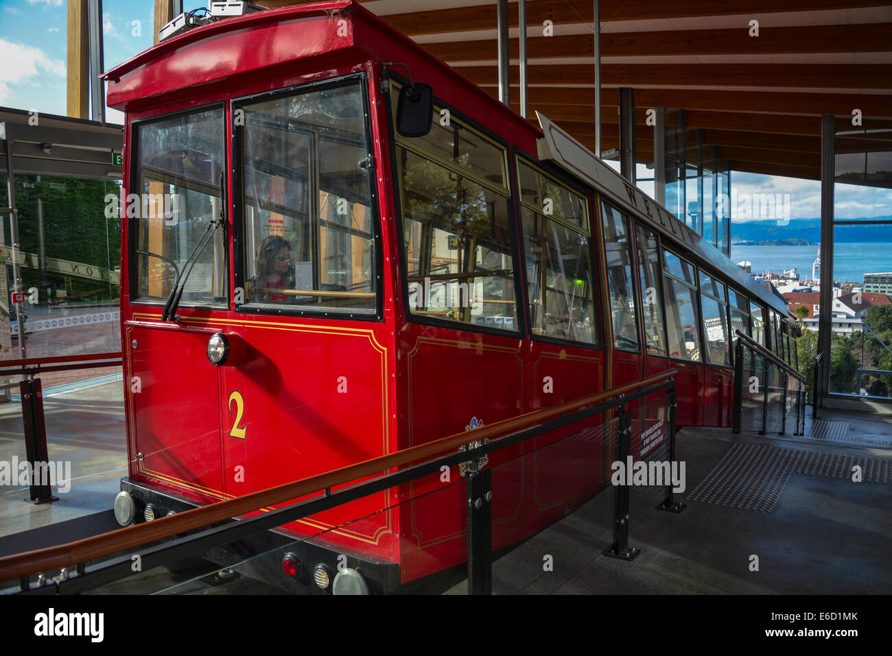 wellington cable car tram wellington red cable car on tracks inside ...