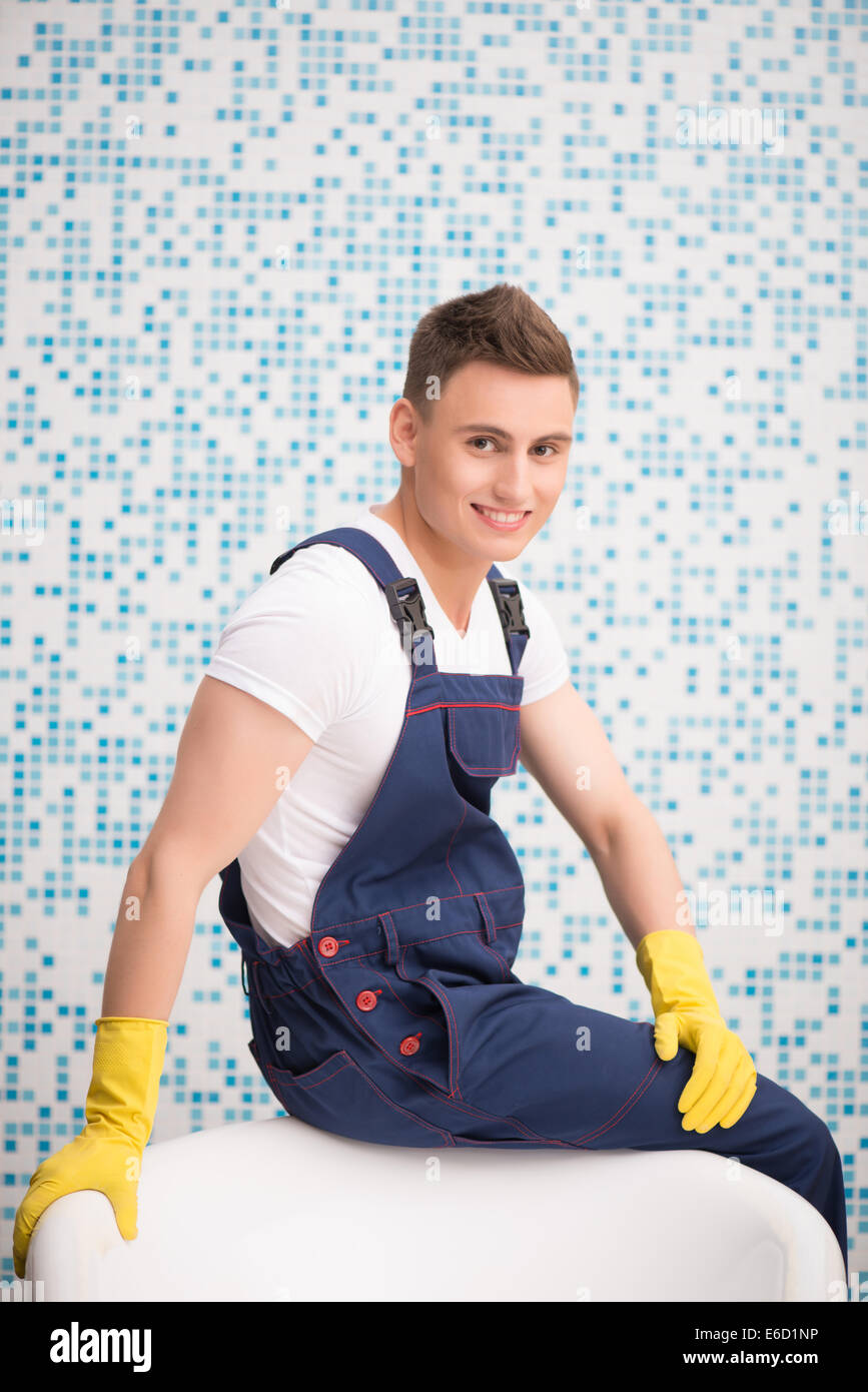 Janitor depriving you from dirt Stock Photo - Alamy