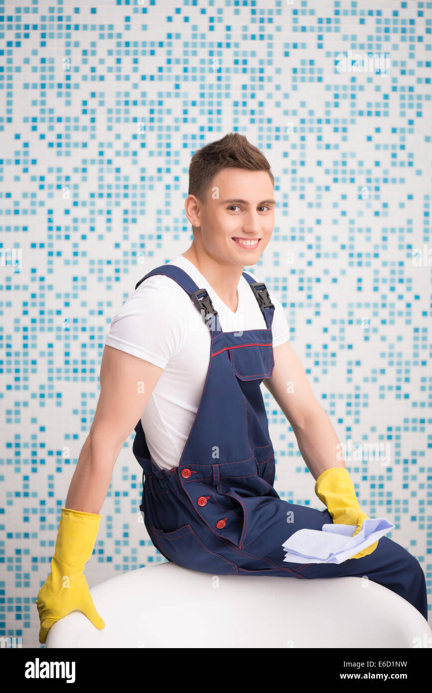 Janitor depriving you from dirt Stock Photo - Alamy