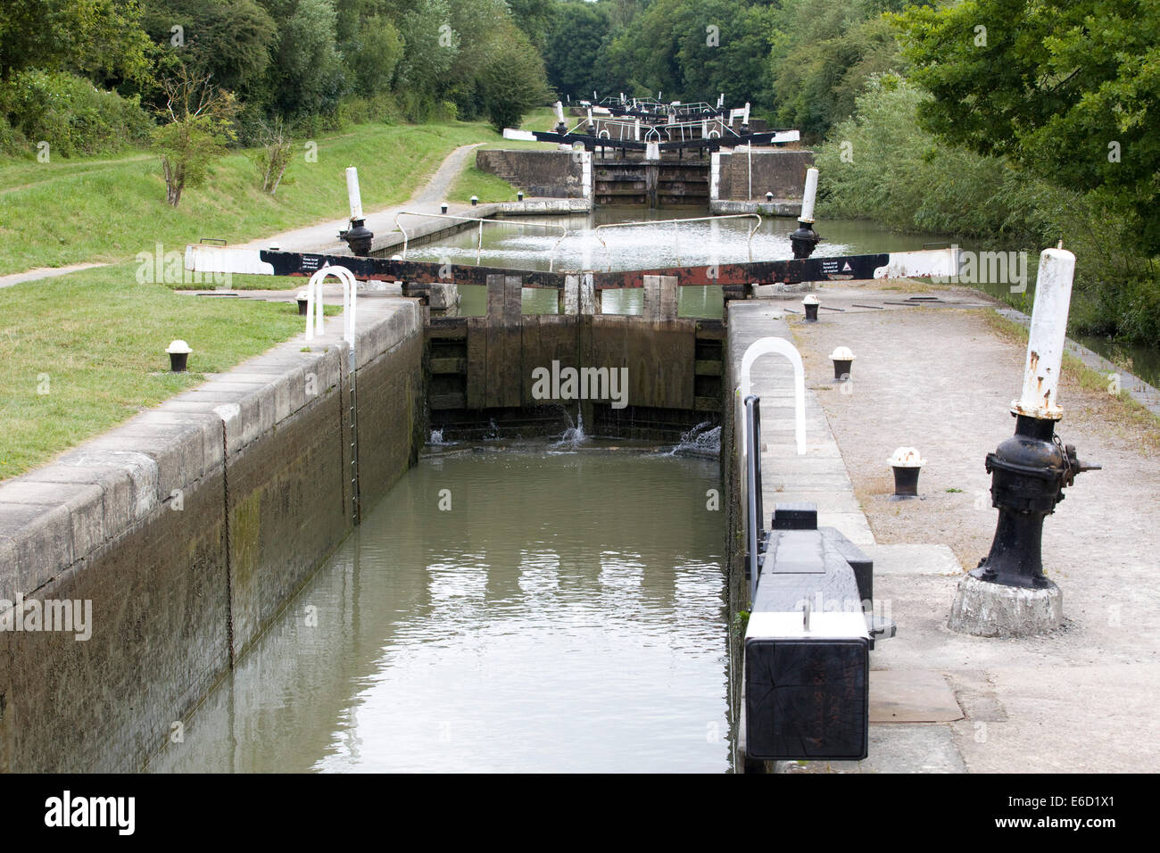 Hatton Locks on the Grand Union canal Stock Photo - Alamy