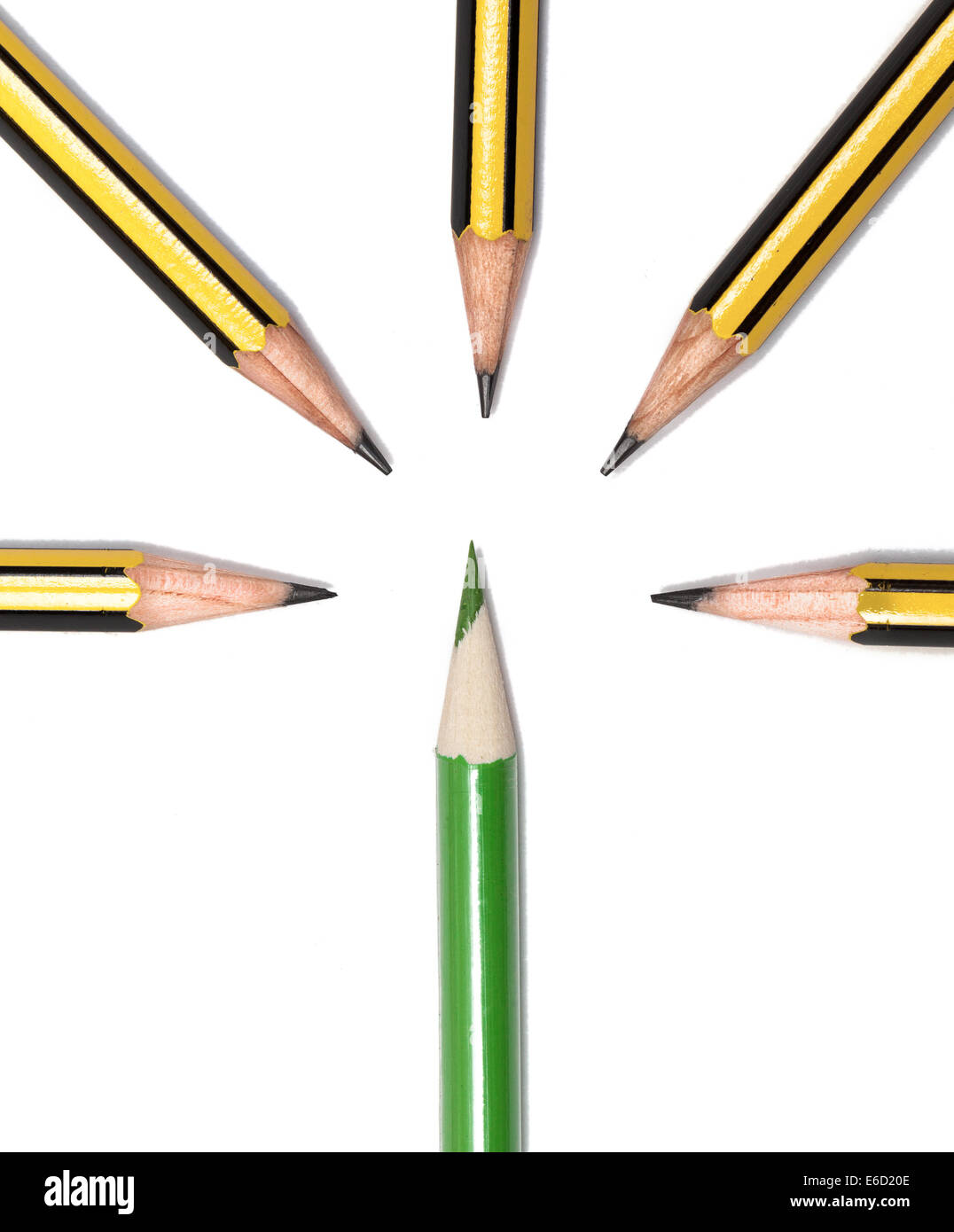 Pencils together forming patern on white paper background Stock Photo ...