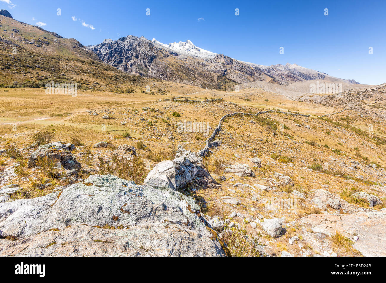 Trekking towards Ishinca valley, Pashpa, Cordillera Blanca, Andes, Peru ...