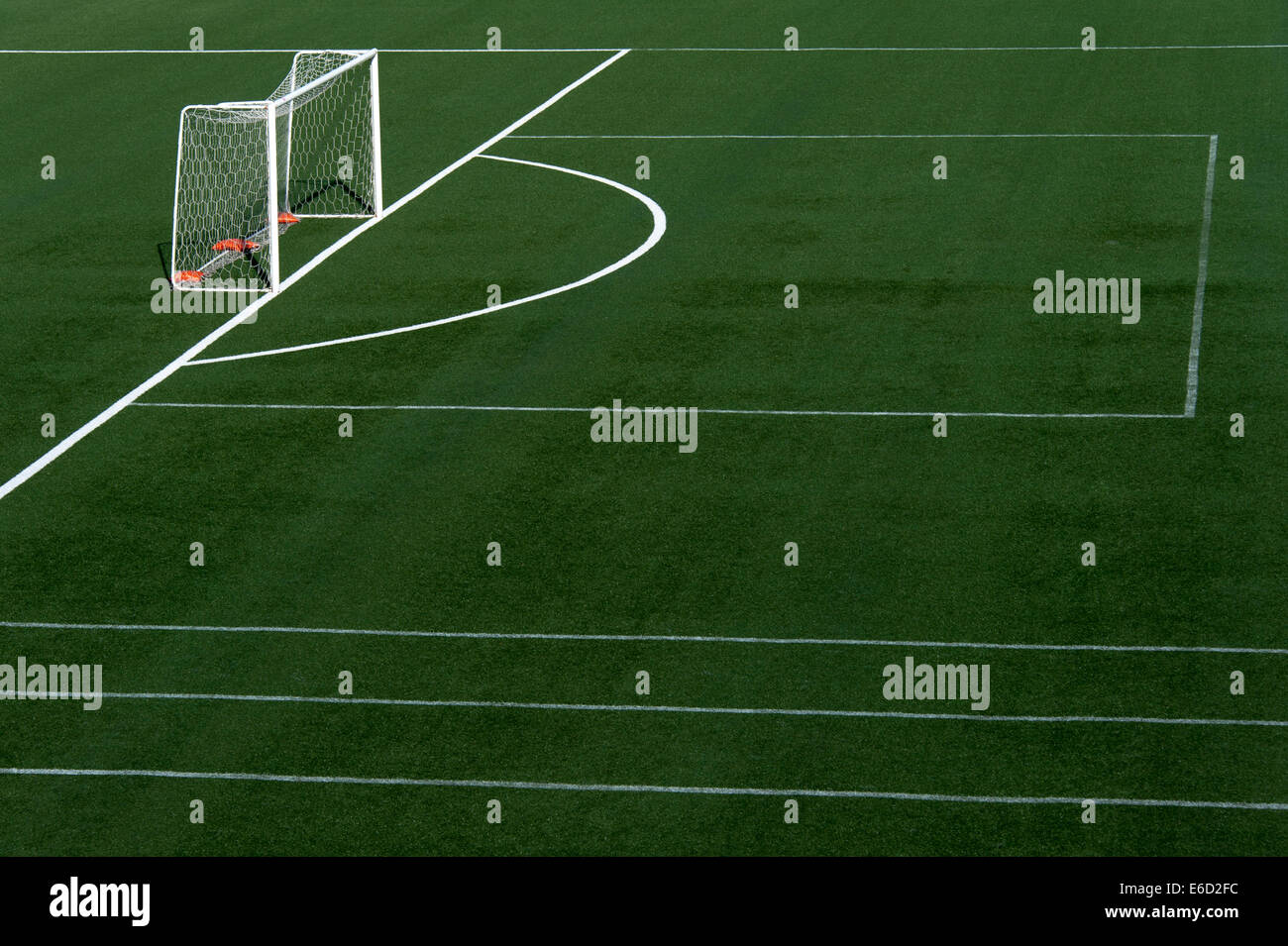 soccer field grass with net goal Stock Photo - Alamy