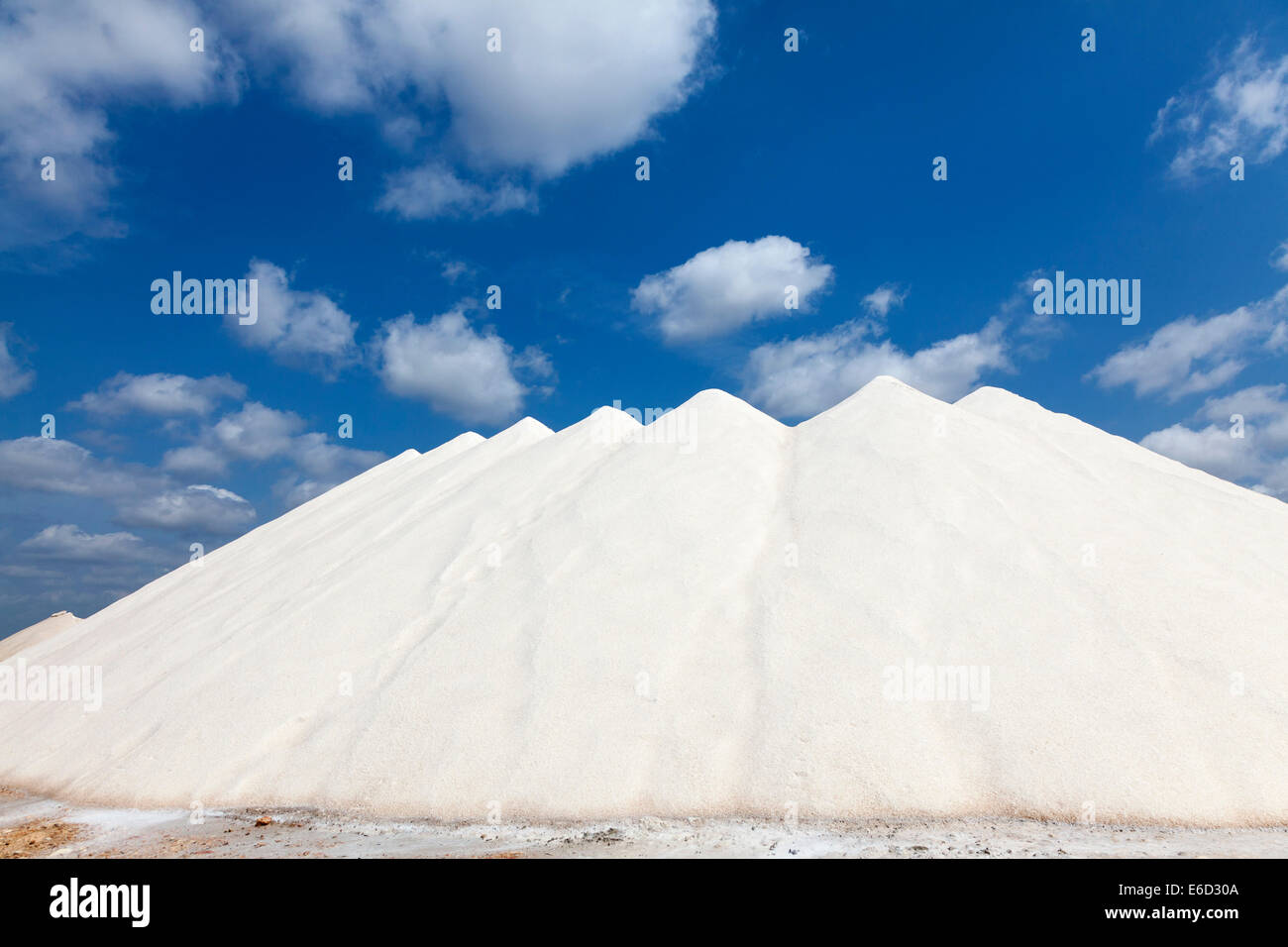 Sea salt in the Salinas de Llevant saltworks, at Es Trenc, Majorca ...