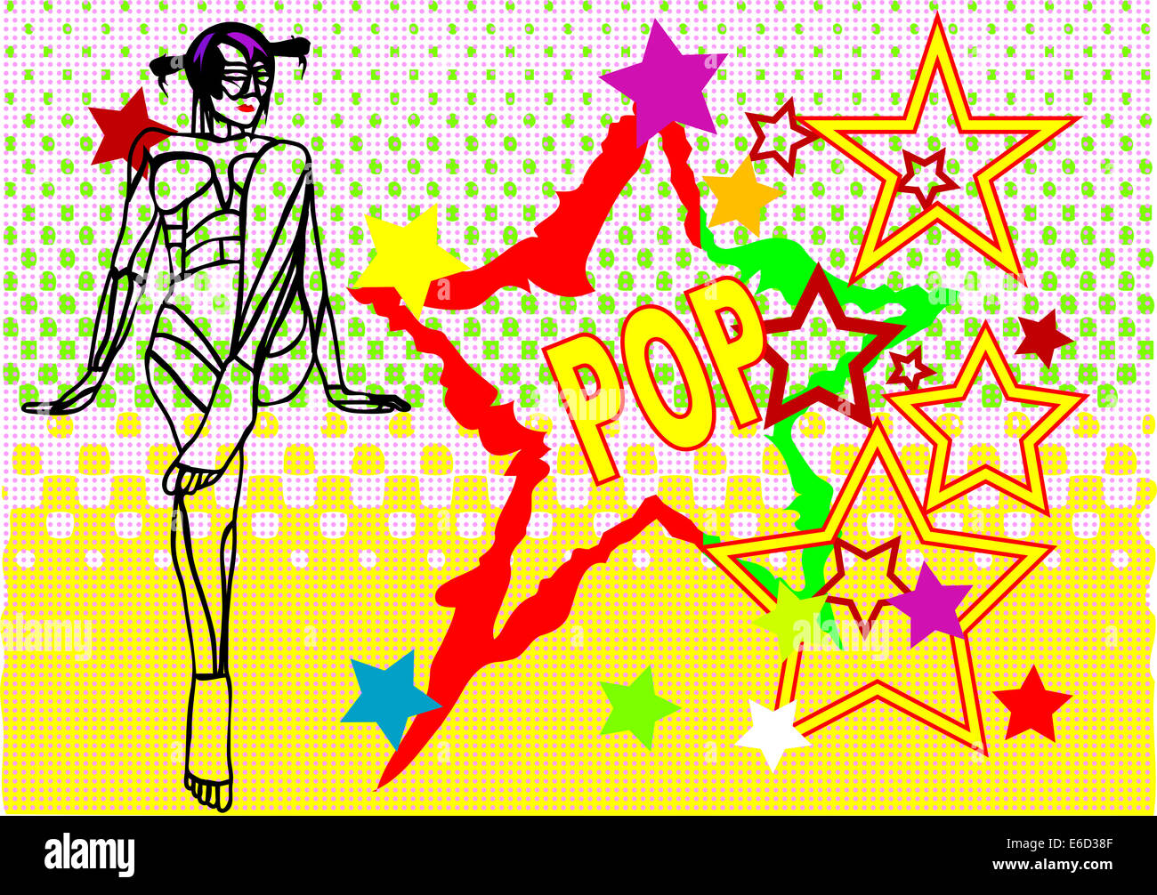 stars in pop art style Stock Photo - Alamy