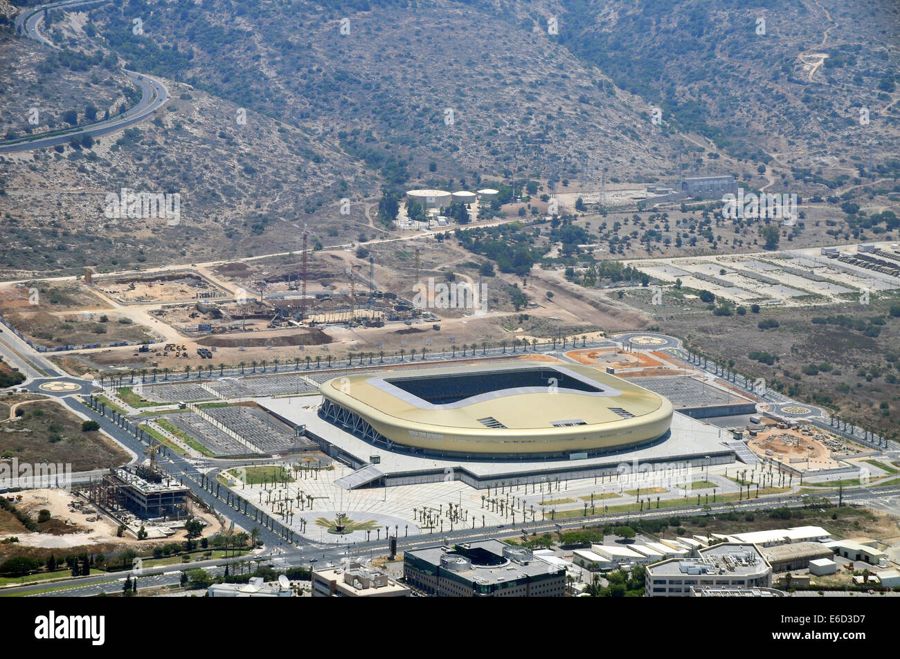 Aerial Photography of Haifa, Israel The Sammy Ofer Sports Stadium Stock ...