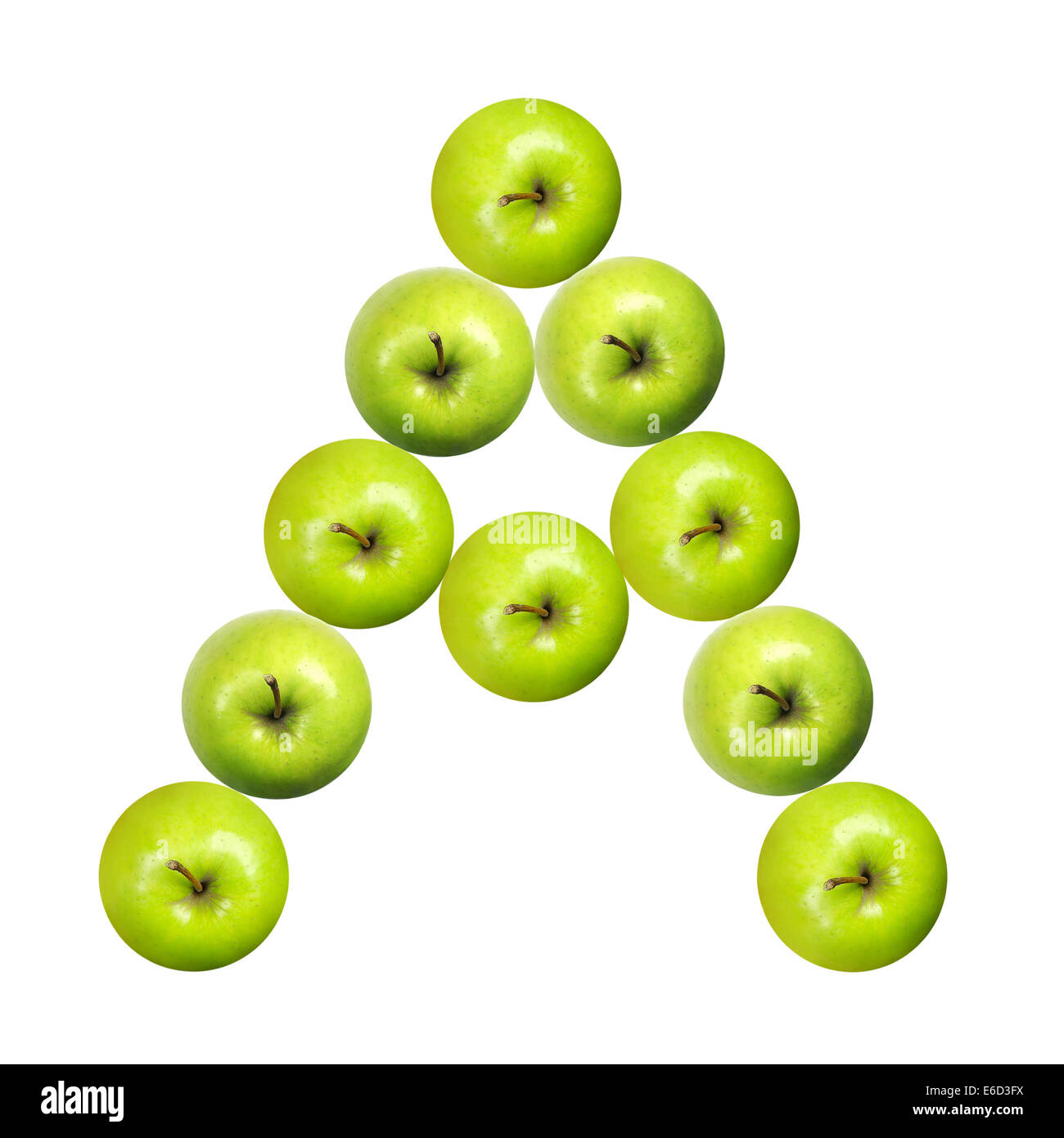 Letter A made of green apples. Part of the collection Stock Photo - Alamy