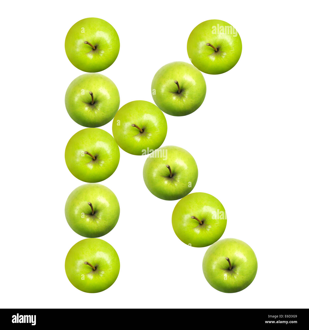 Letter K made of green apples. Part of the collection Stock Photo - Alamy