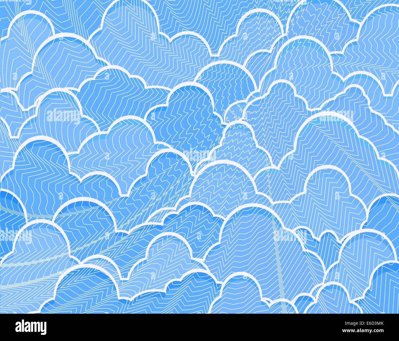 Background editable vector illustration of blue cumulus clouds Stock ...