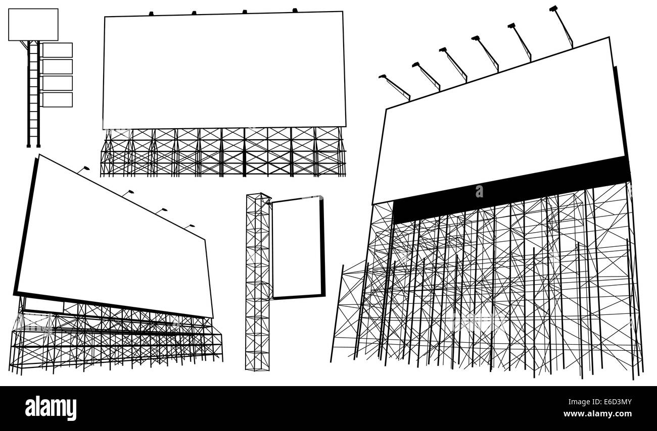 Set of blank editable vector roadside advertisement signs Stock Vector ...
