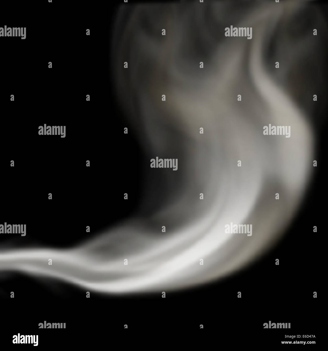 Editable vector illustration of a trail of smoke blowing and drifting ...