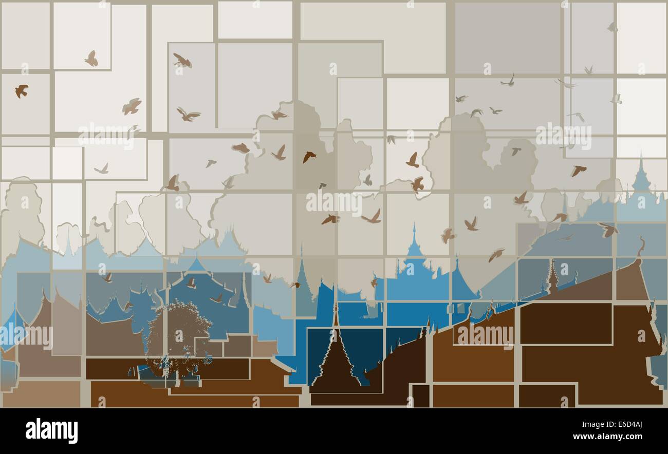 Mosaic town Stock Vector Images - Alamy