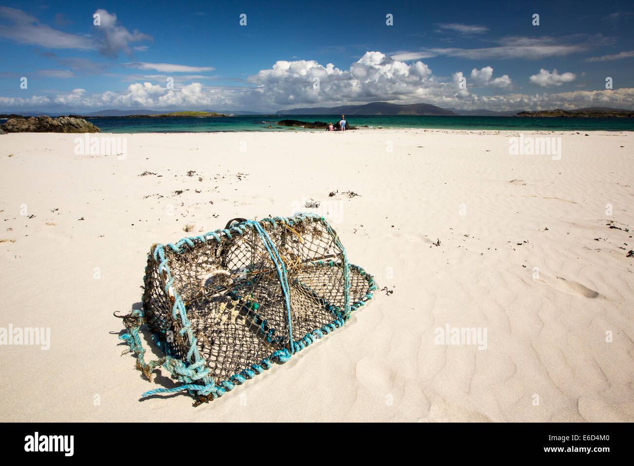 White sand beaches and clean seas on the north coast of Iona, off Mull ...