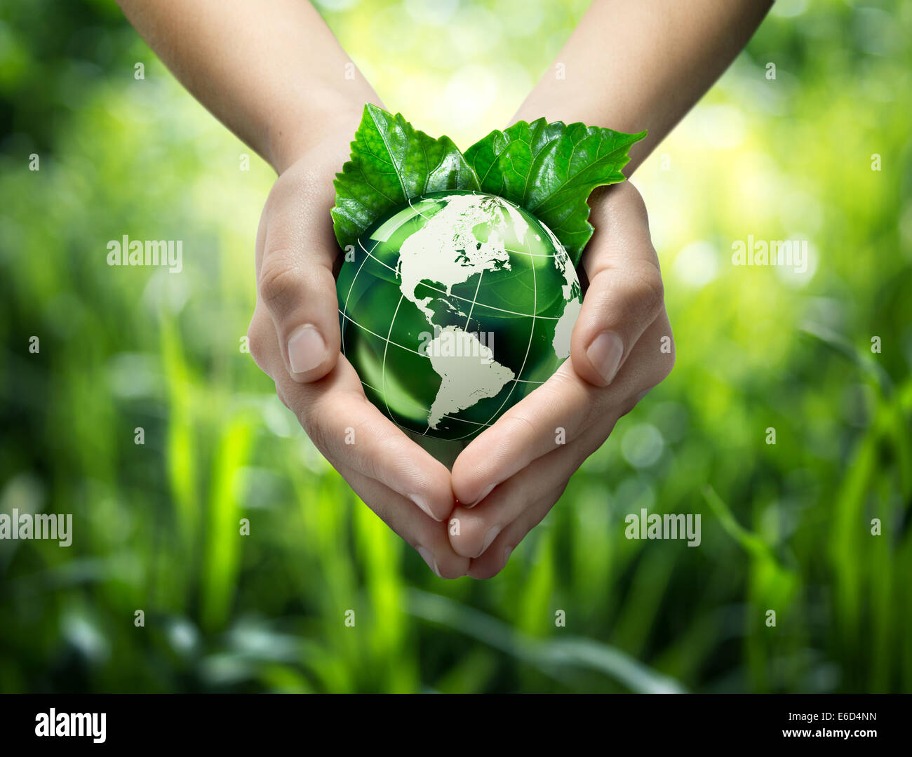 Green planet in your heart hands - usa - environment concept Stock ...