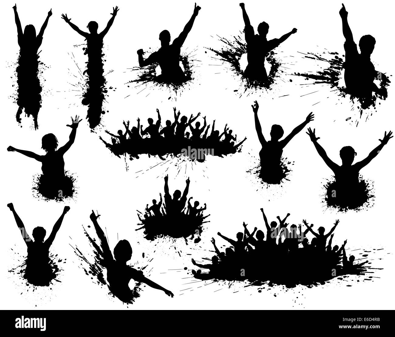 Silhouette man celebrating Stock Vector Images - Alamy