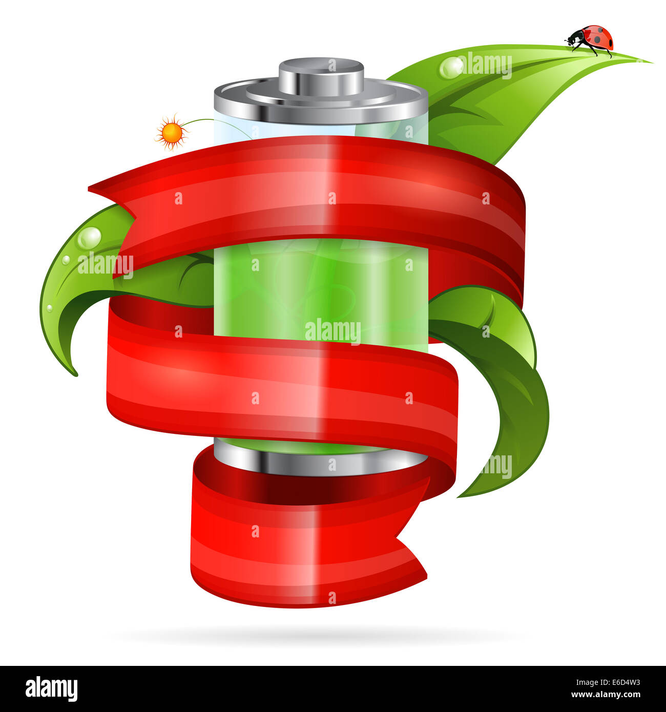 Battery icon red ribbon hi-res stock photography and images - Alamy