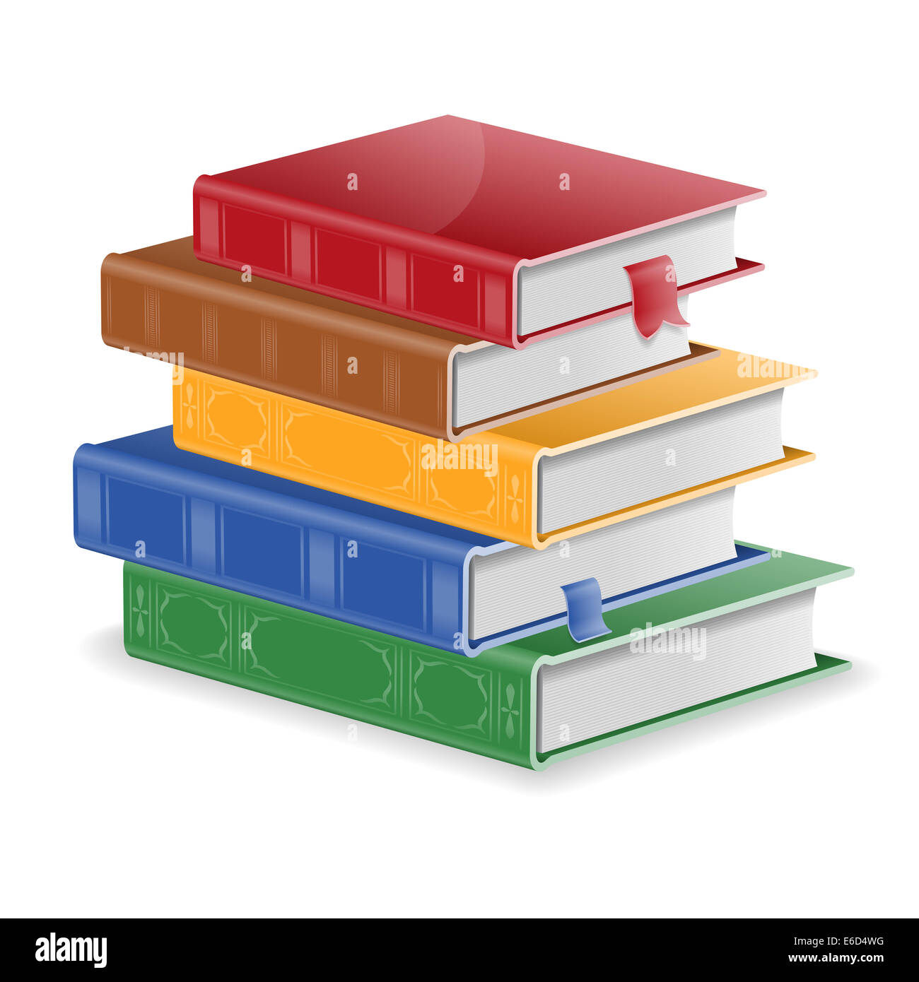 Back to School Concept - Stack of Colored Books with Bookmarks ...