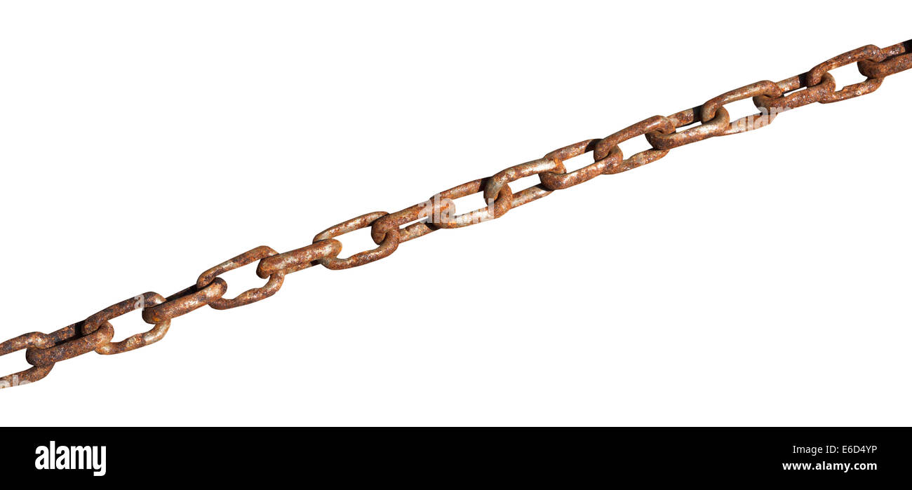 old rusty metal chain isolated on white background Stock Photo - Alamy