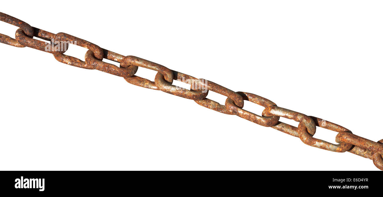 old rusty iron chain isolated on white background Stock Photo - Alamy