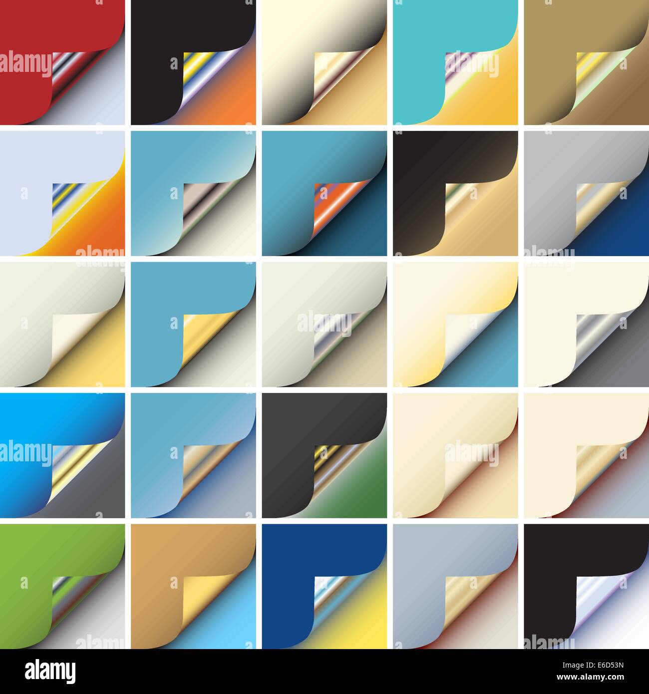 Set of colorful editable vector peeling corners of paper Stock Vector ...