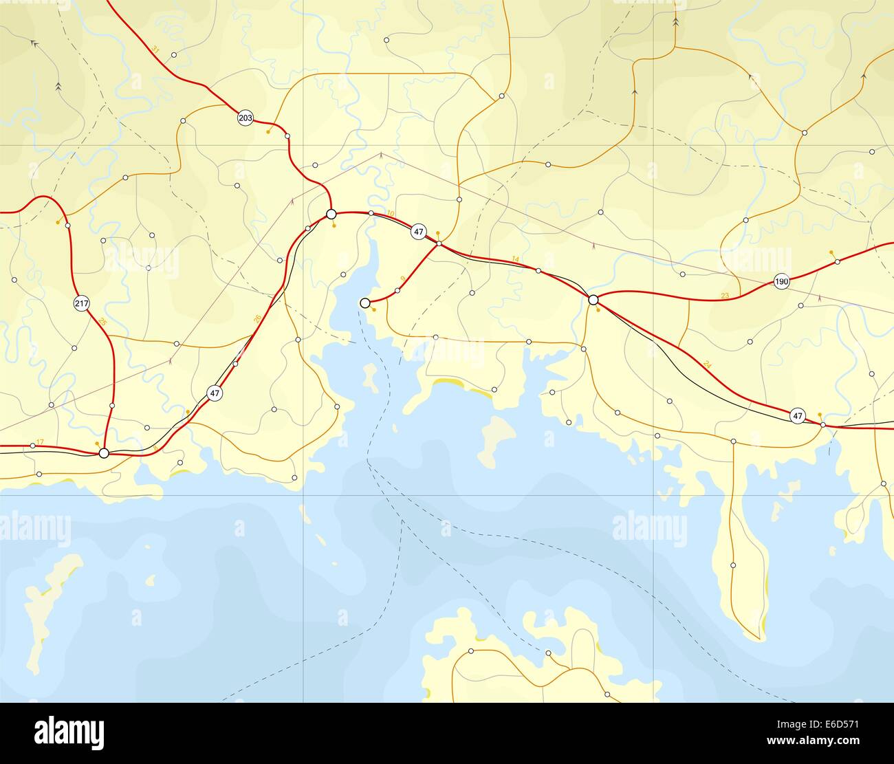 Map of a sea route Stock Vector Images - Alamy