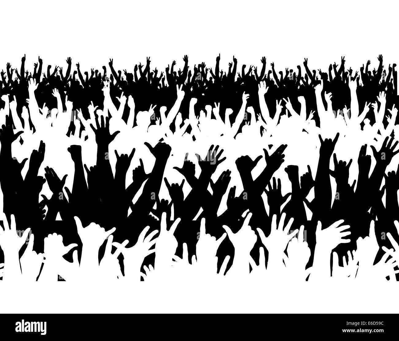 Editable vector crowd silhouette copy hi-res stock photography and ...