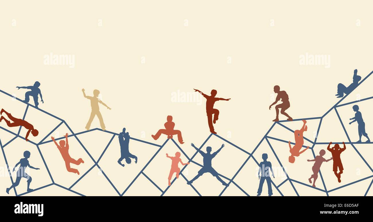 Children on climbing frame Stock Vector Images - Alamy
