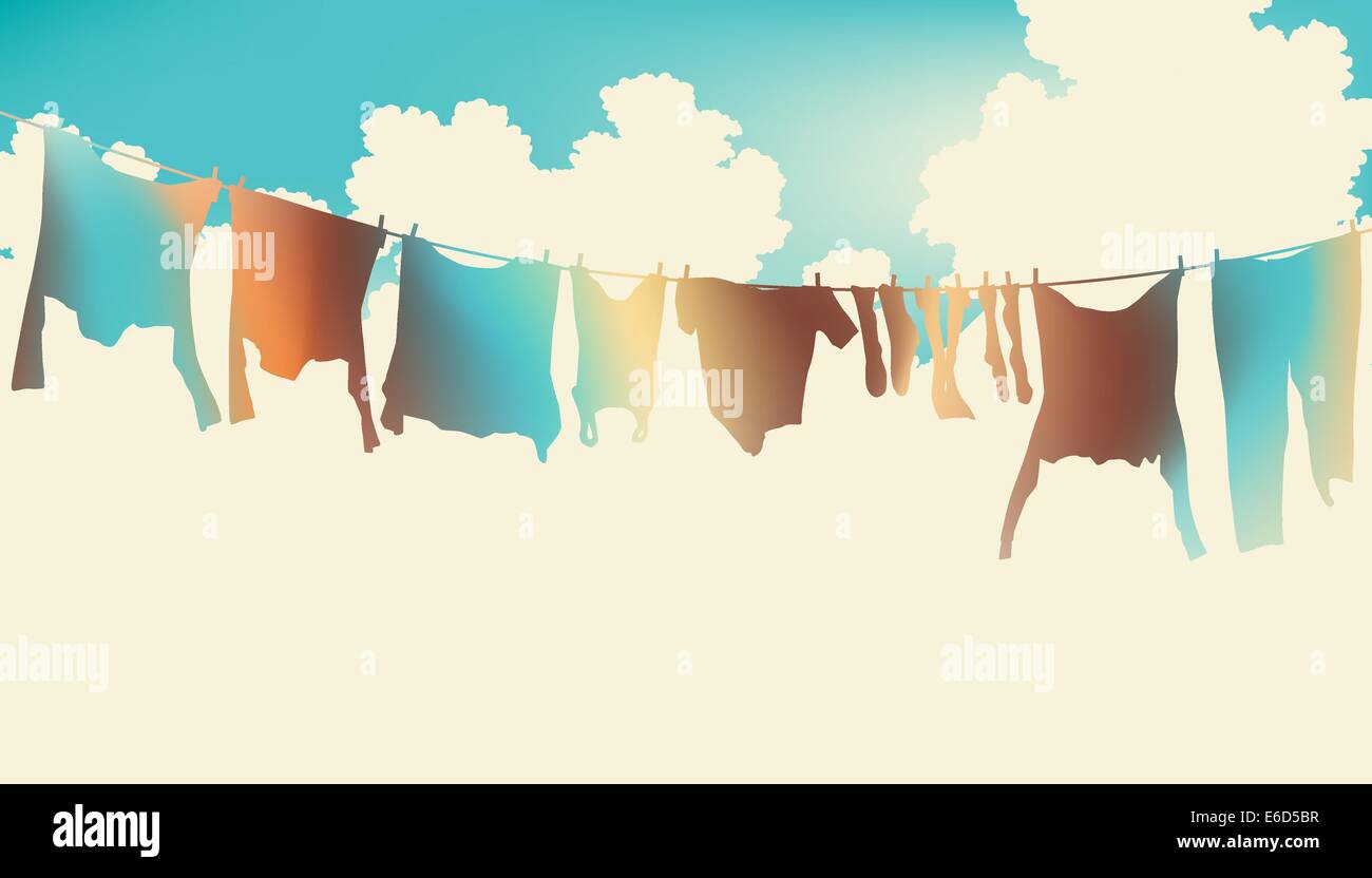 Trousers on a washing line Stock Vector Images - Alamy