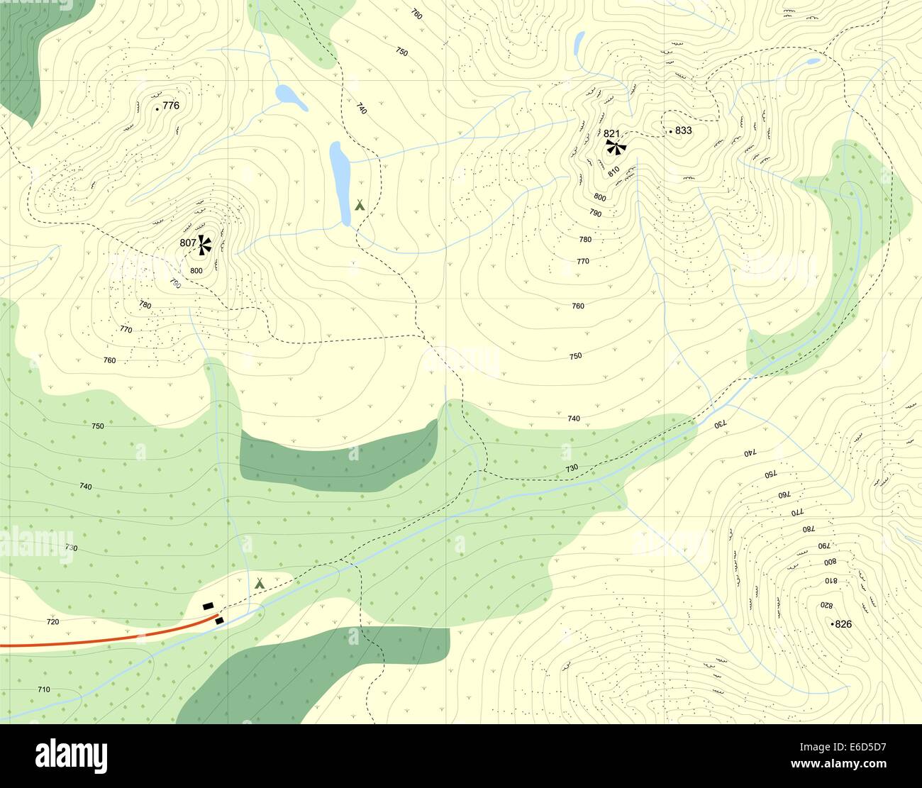 Contour map mountains hi-res stock photography and images - Alamy