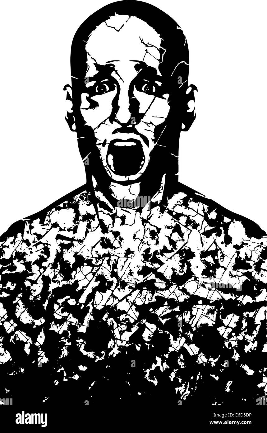 Editable vector illustration of a man breaking apart Stock Vector Image ...