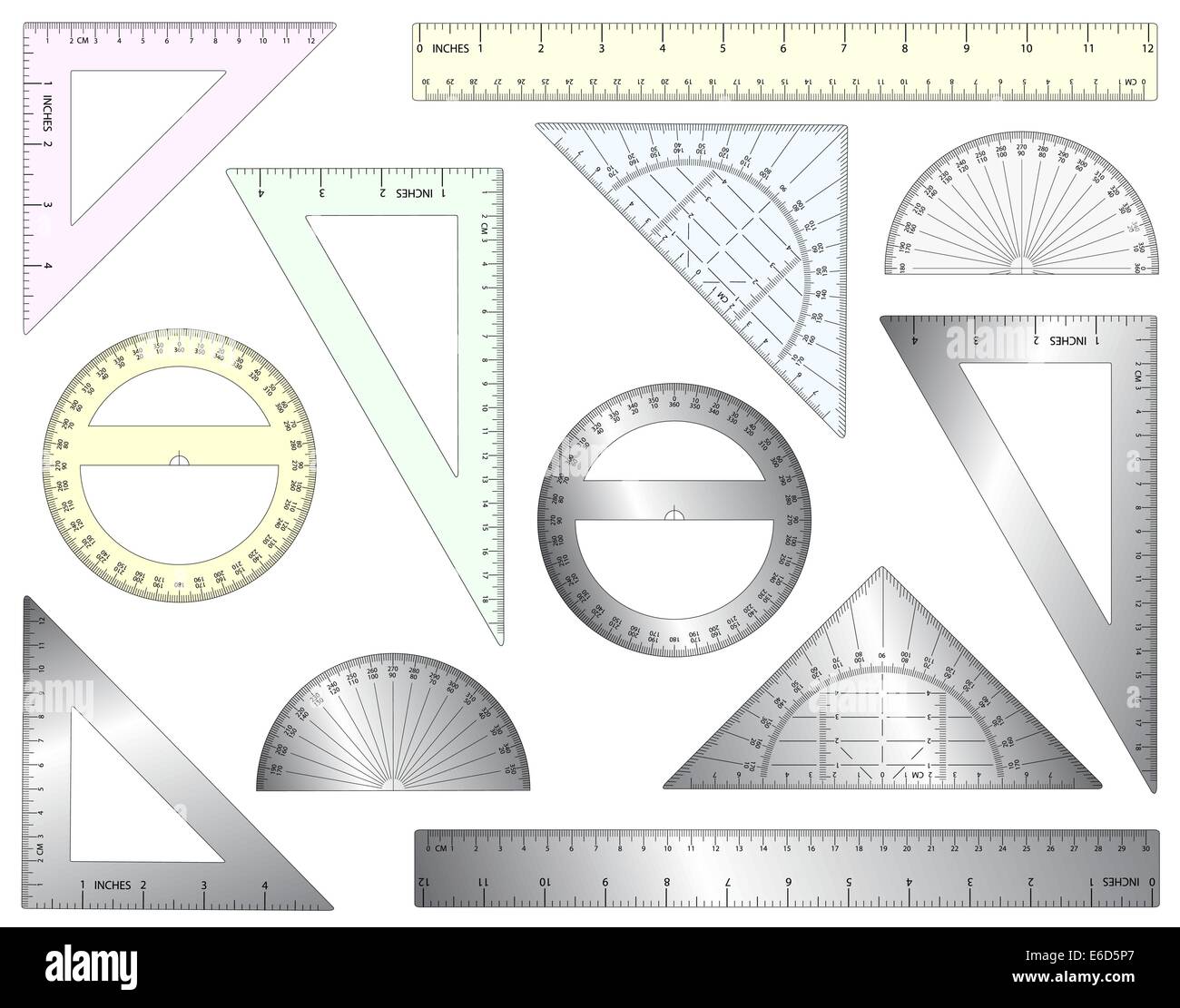 Ruler and set square Stock Vector Images - Alamy