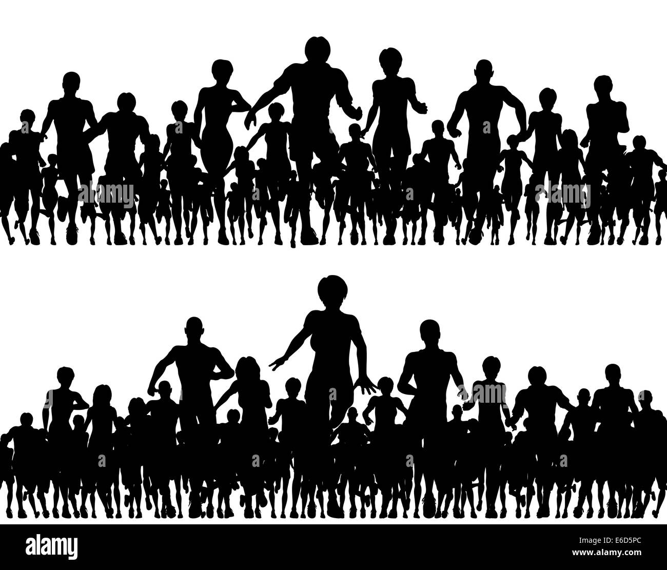 Running marathon people group vector hi-res stock photography and ...