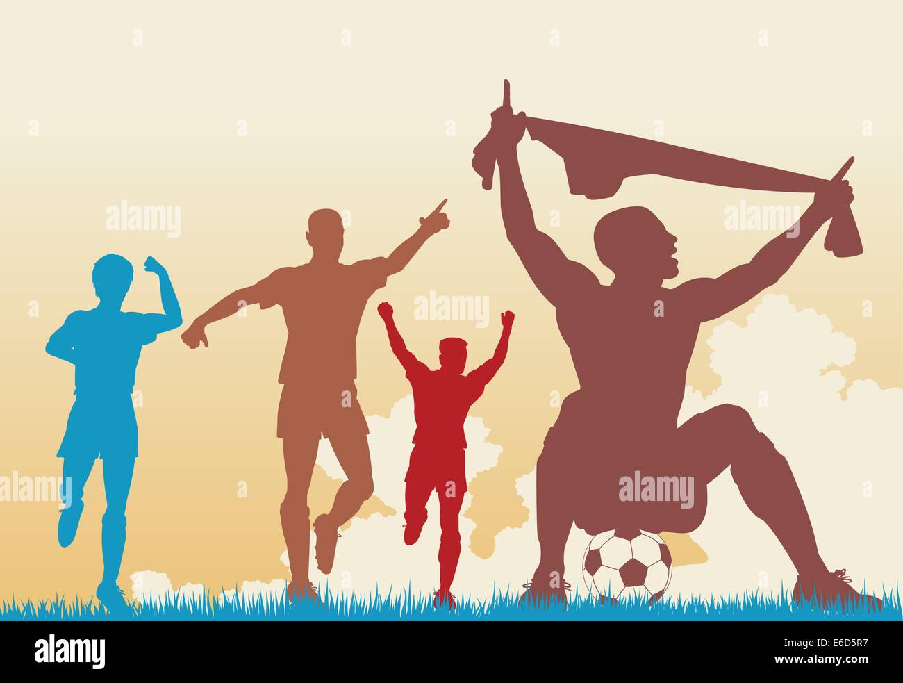 Soccer team celebrate Stock Vector Images - Alamy