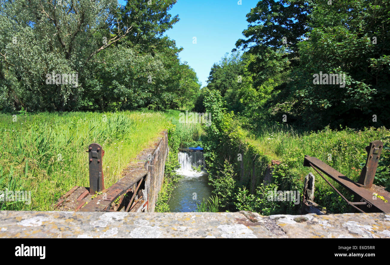 A view of a disused lock on the old North Walsham and Dilham Canal at ...