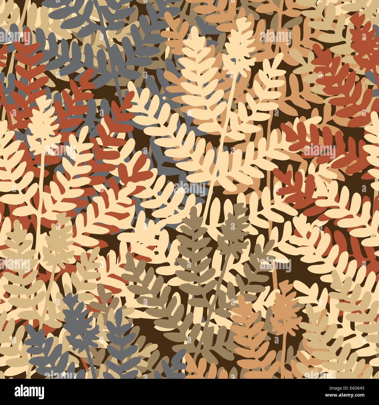 Editable vector seamless tile of fern leaves Stock Vector Image & Art ...