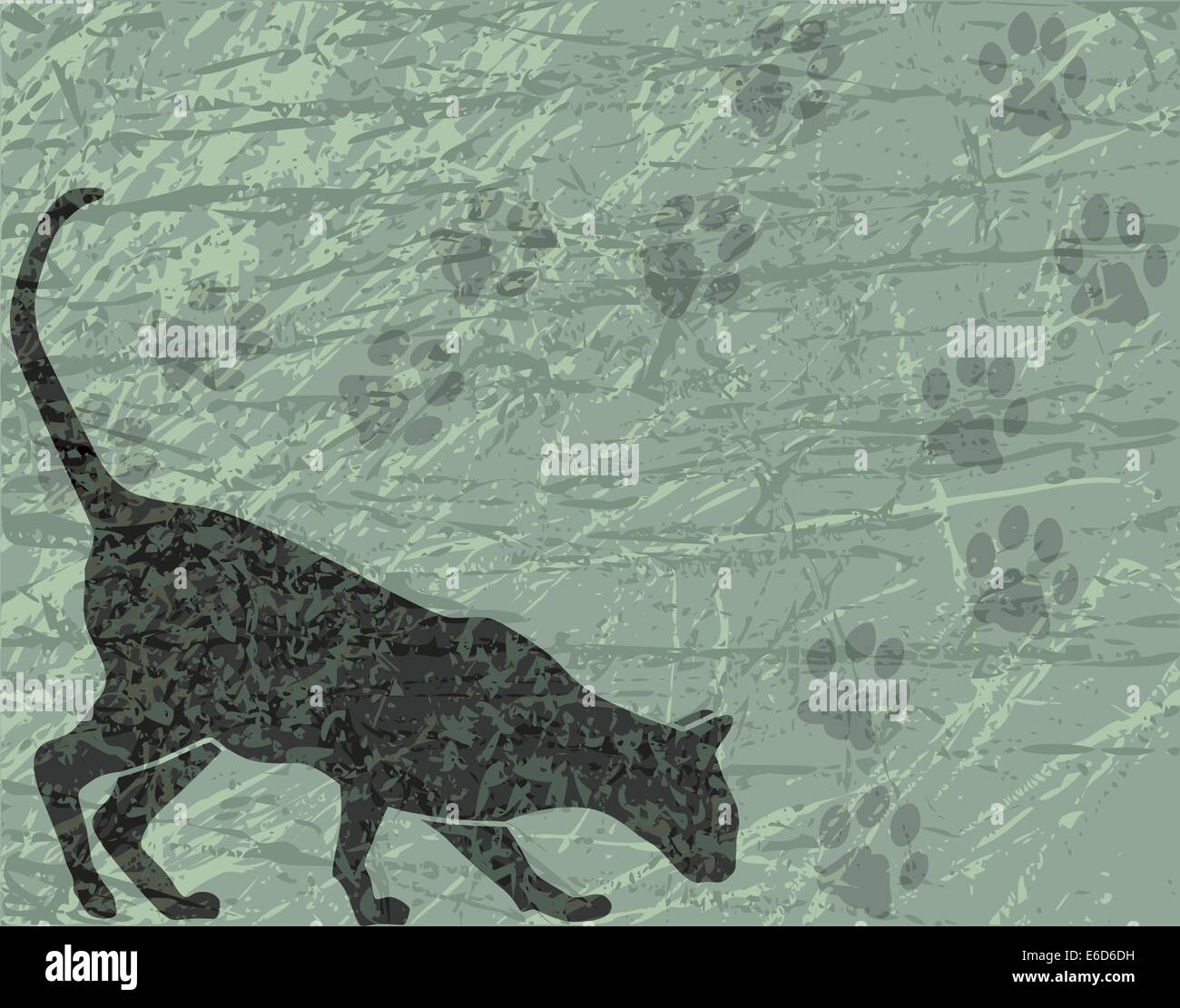 Editable vector illustration of a cat with grunge Stock Vector Image ...