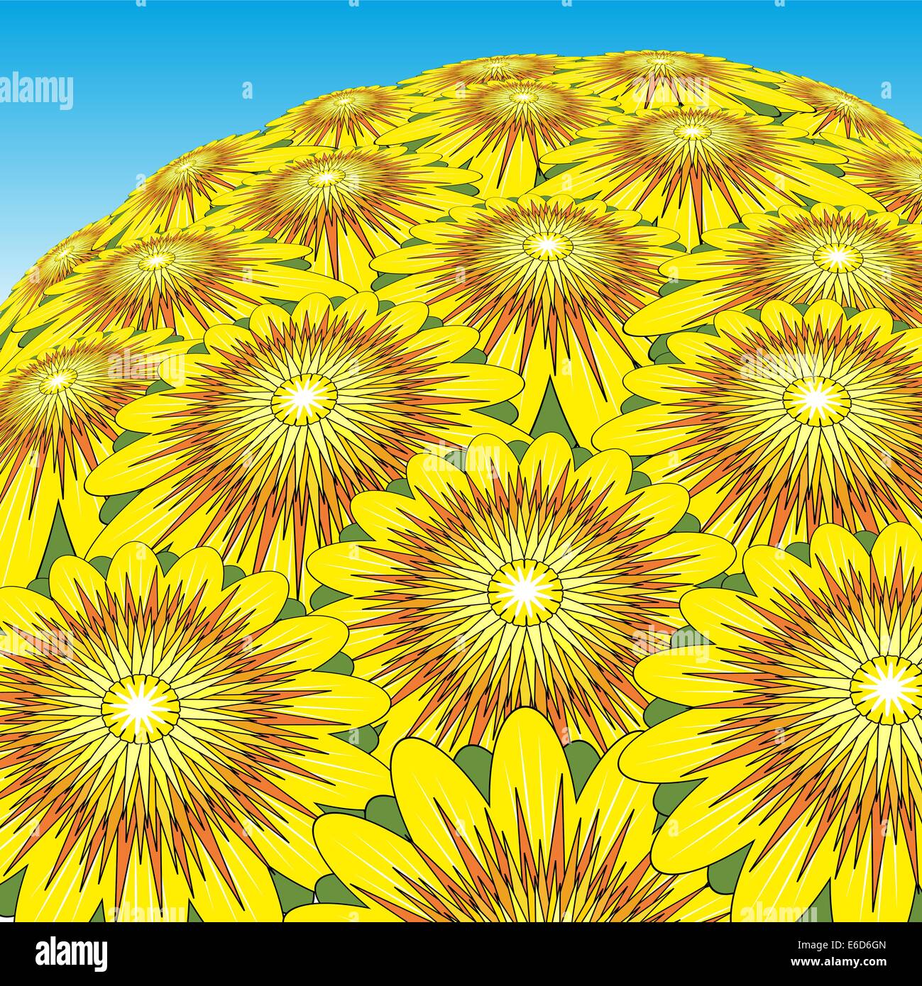Editable vector illustration of a large bunch of sunflowers Stock ...