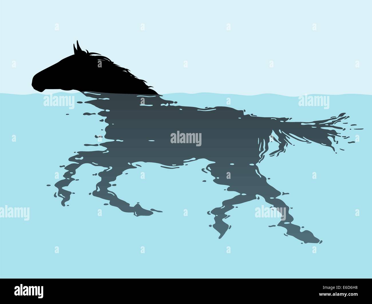 Horse swimming pool Stock Vector Images - Alamy