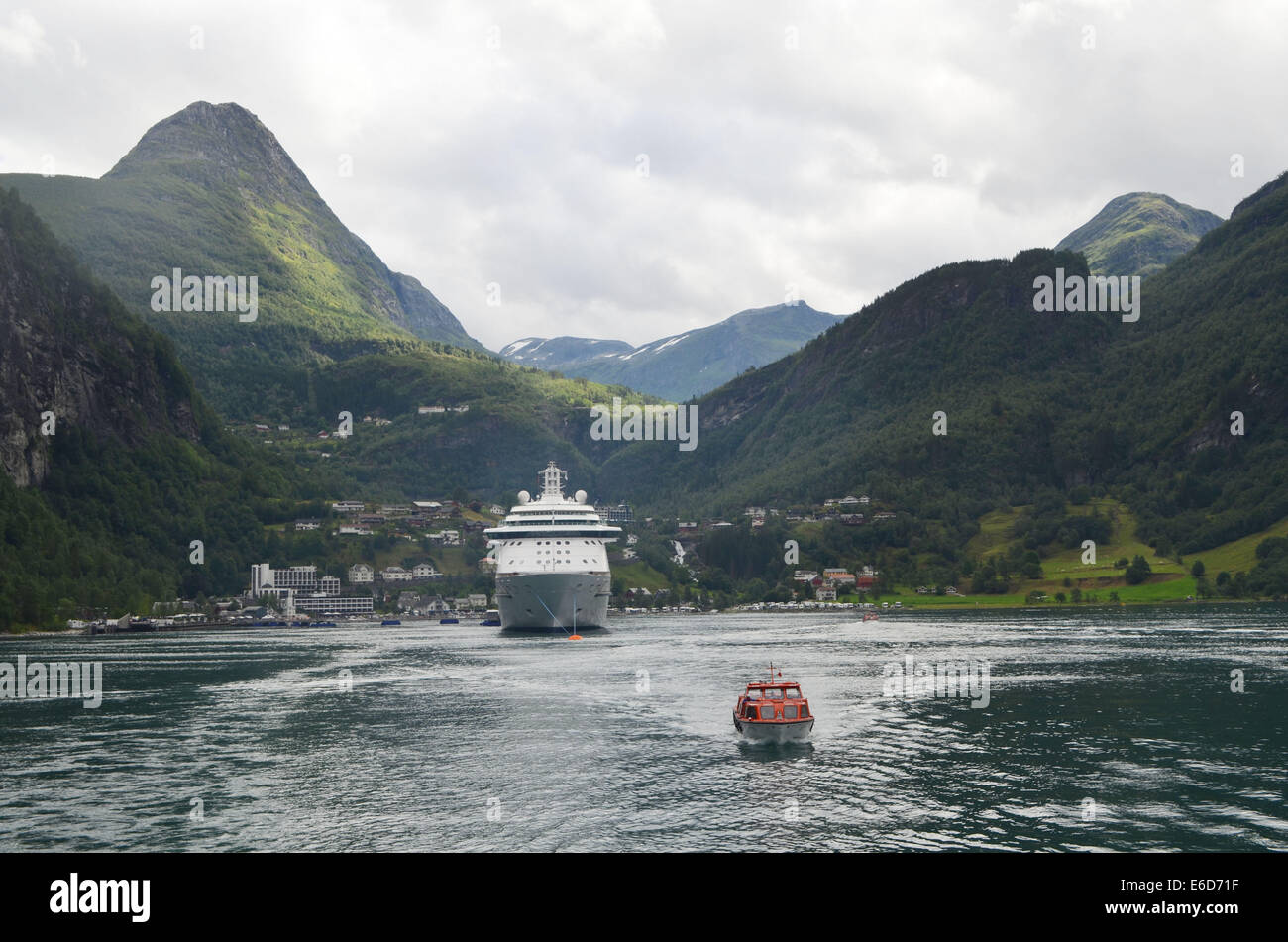 Geiranger fjord in southern Norway is one of the most beautiful fjords ...