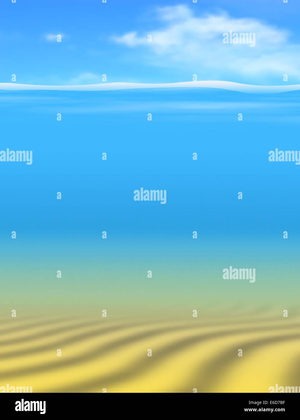 Editable vector underwater background made using gradient meshes with ...